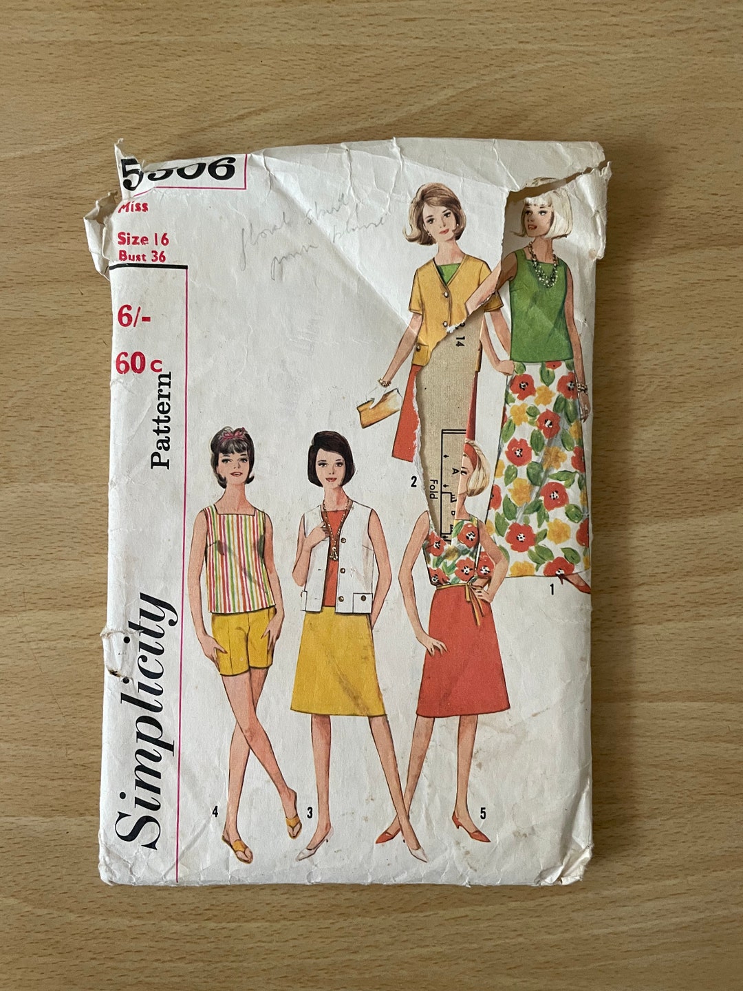 Simplicity 5506 Vintage 60s Blouse, Jacket, Shorts and Skirt Sewing ...