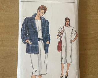 Simplicity 8167 Vintage 80s Dress With Surplice Bodice, Tucks, Back ...