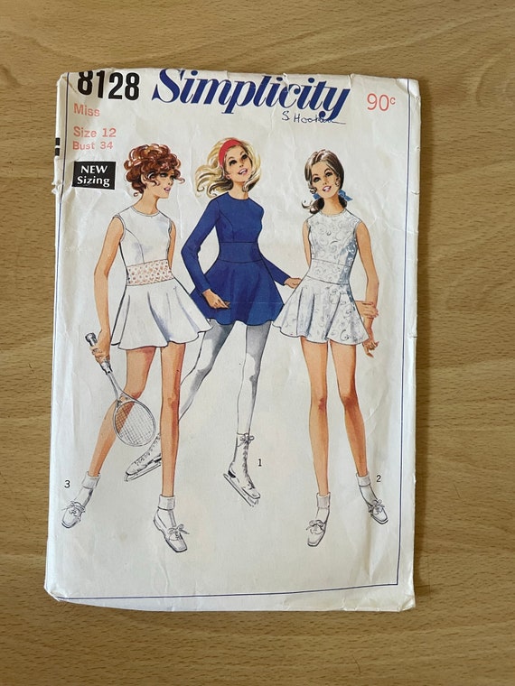 Simplicity 8128 Vintage 60s Sporty Tennis Dress Sewing Pattern - Etsy