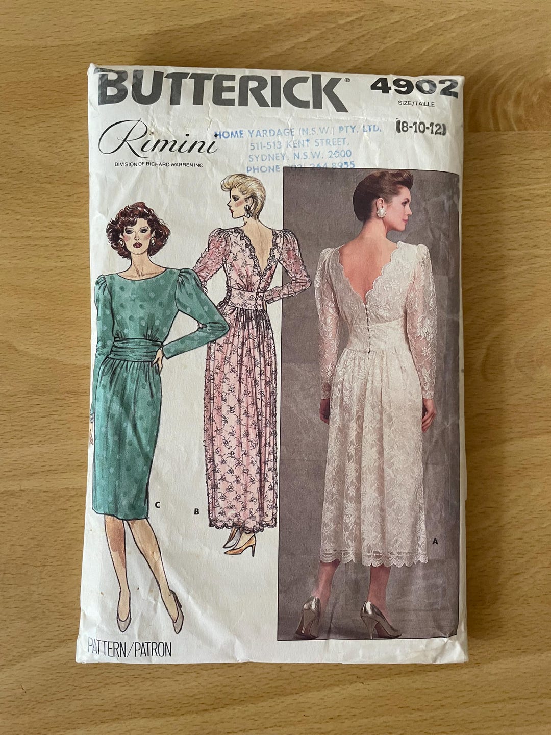 Butterick 4902 Vintage 80s Rimini Semi-fitted Evening Dress With ...
