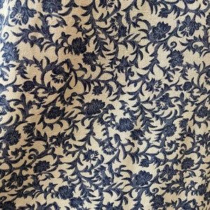 Blue Tapestry/ Wallpaper Print Dress With Scoop Neck, Short Sleeves and ...