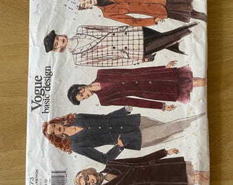 Simplicity 9860 Vintage 90s Oversized Jacket Coat With Large Shawl ...