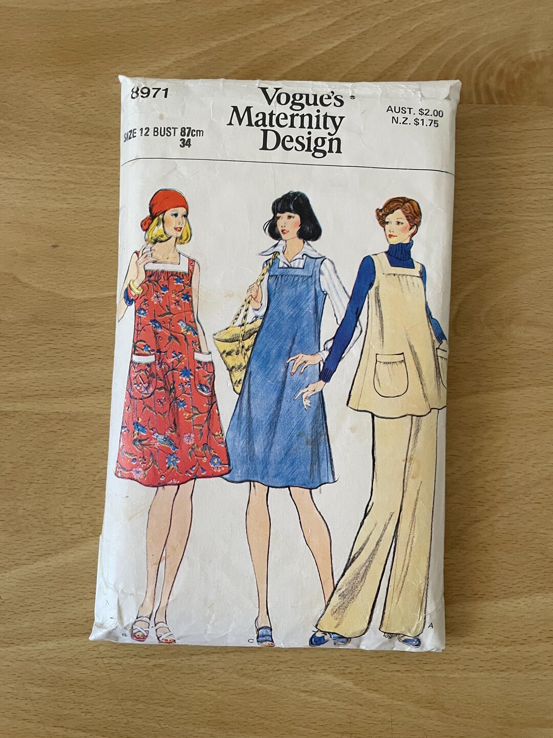 Vogue 8971 Vintage 70s Sleeveless A-line Maternity Dress Tunic With ...