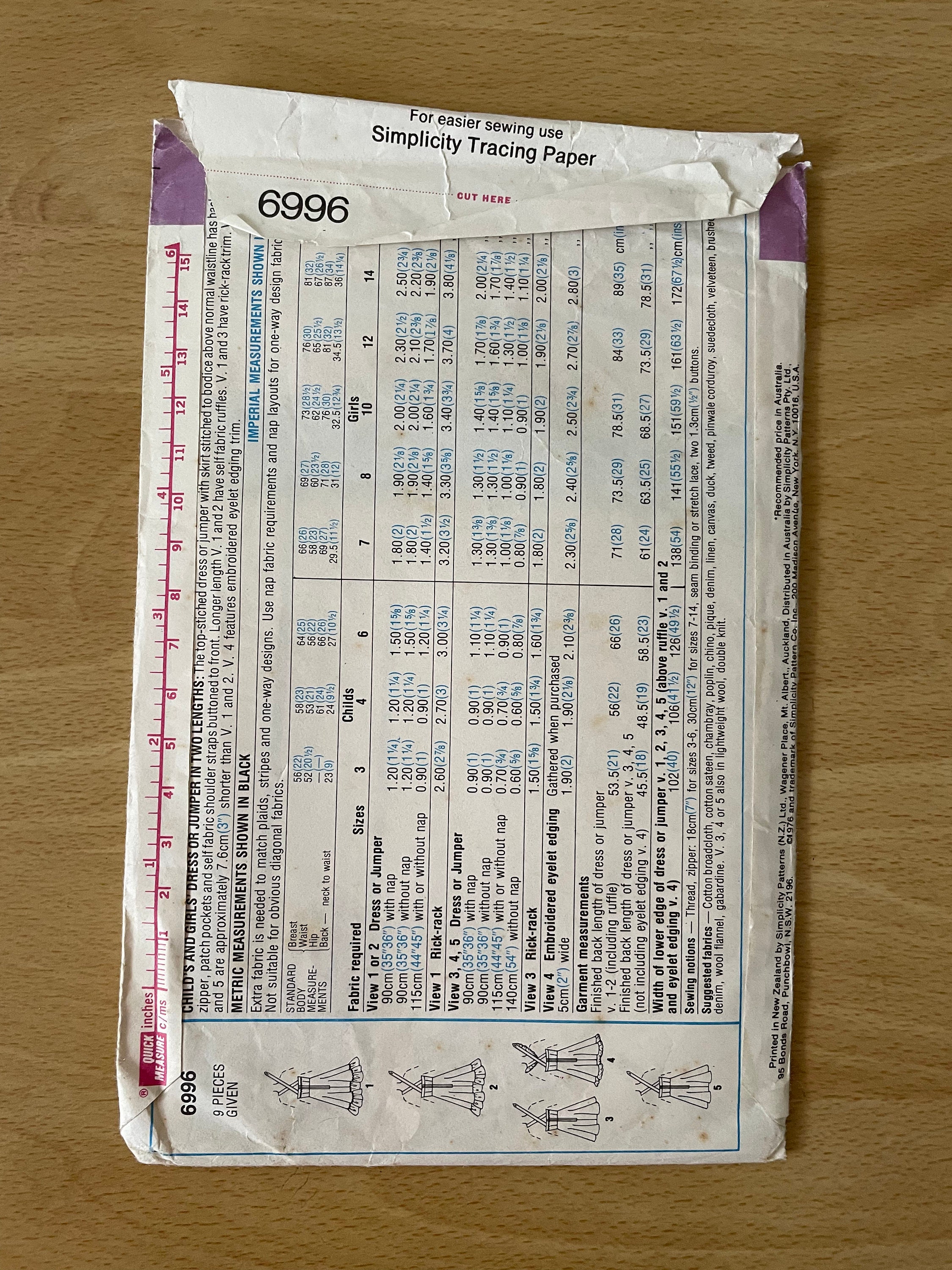 Simplicity 6996 Vintage 70s Girls Dress With Shoulder Straps, Optional ...