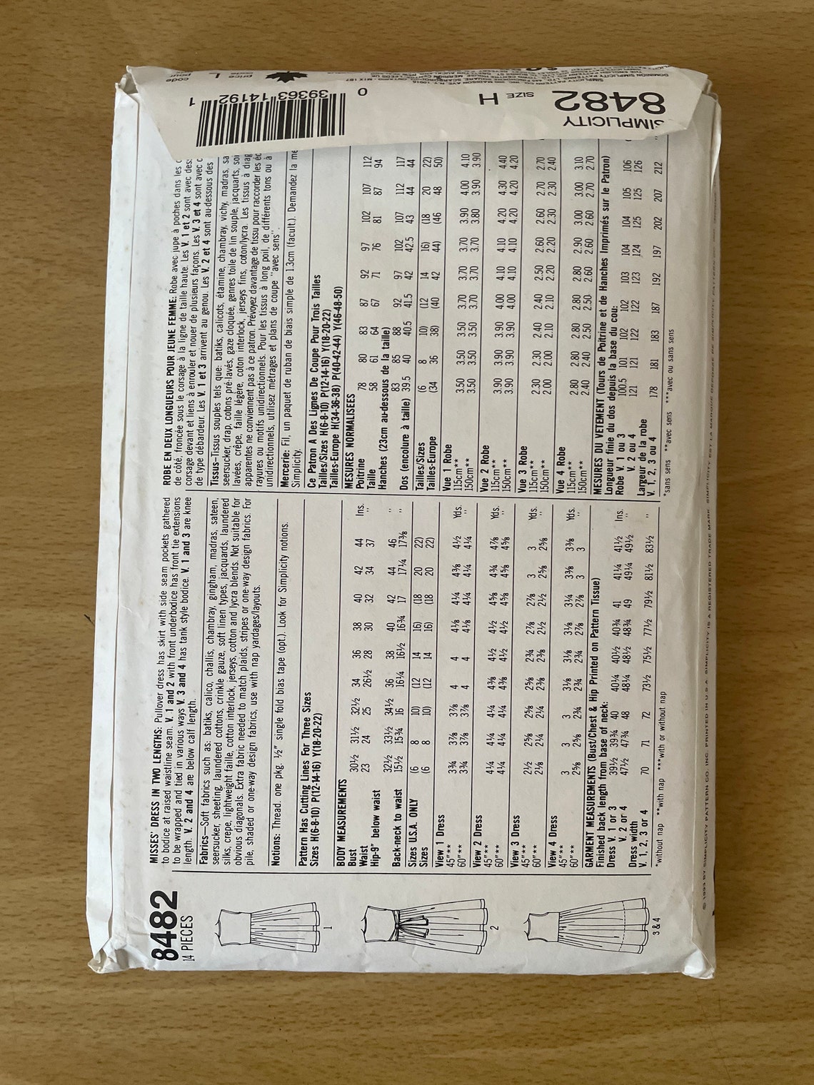 Simplicity 8482 Vintage 90s Sleeveless Pull Over Dress With Raised ...