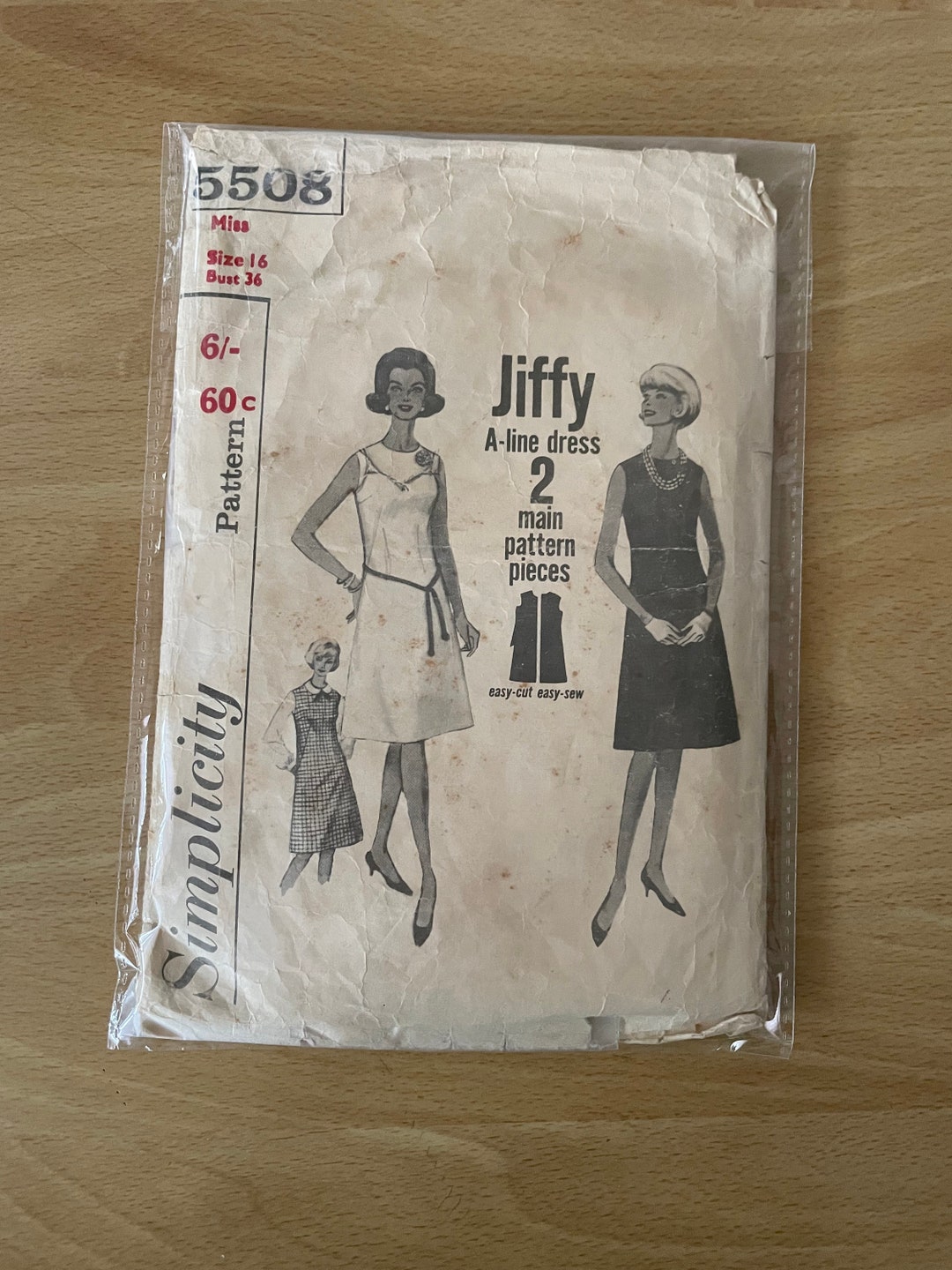 Simplicity 5508 60s A Line Dress or Jumper With Front Diagonal Darts ...