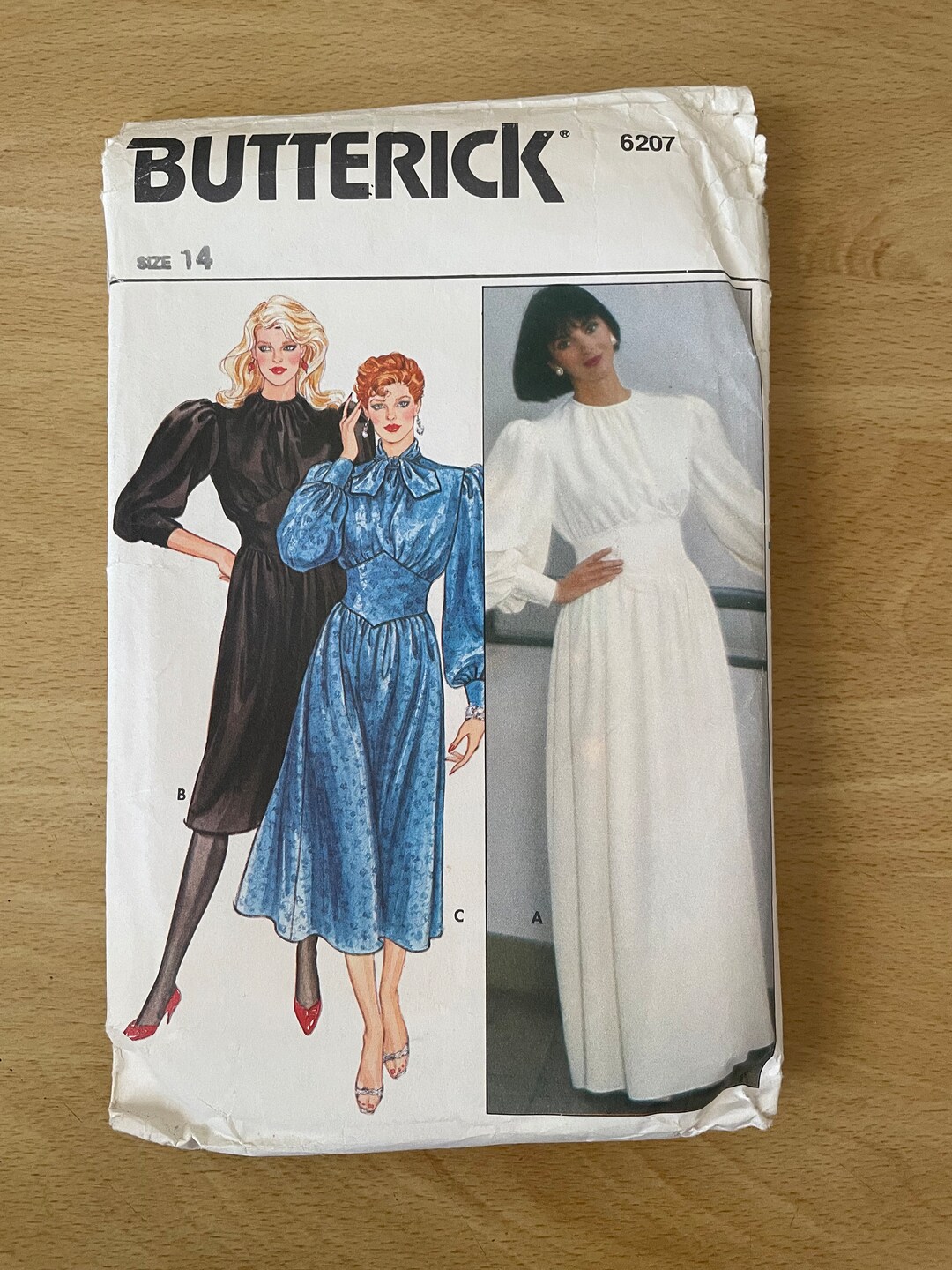Butterick 6207 Vintage 80s Dress With Lined Midriff, Gathered Bust and ...
