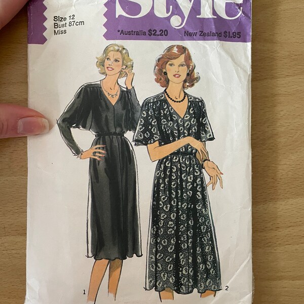 Batwing Sleeve Dress Pattern - Etsy