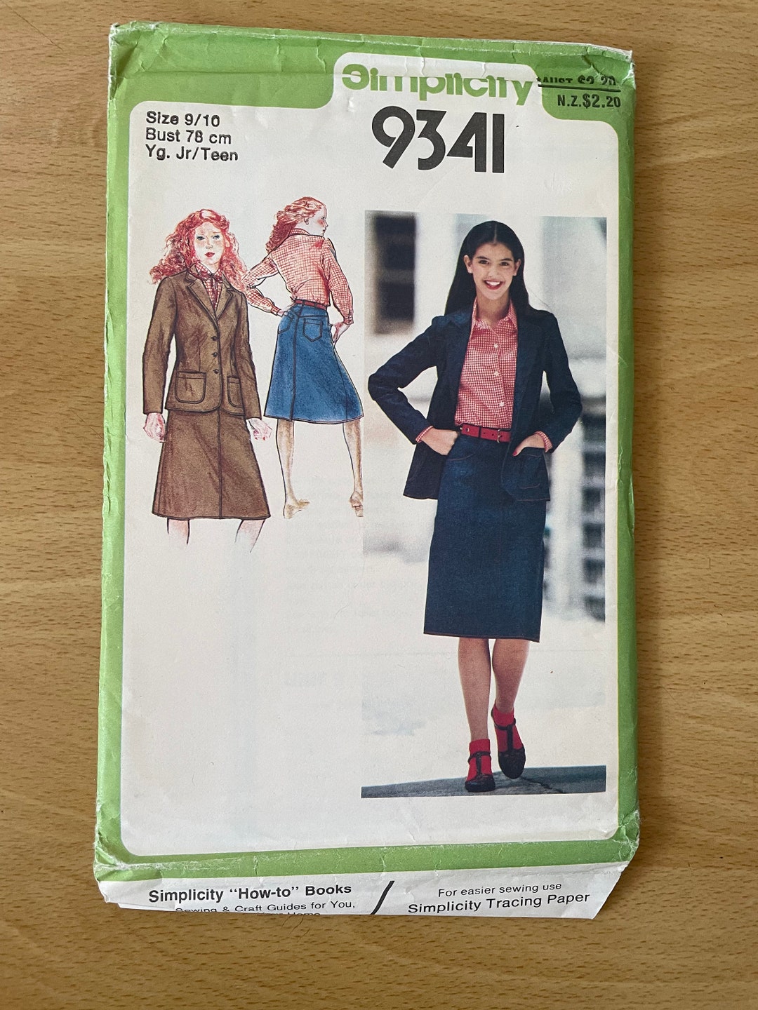 Simplicity 9341 Vintage 80s Teen Denim Skirt and Jacket Sewing Pattern ...
