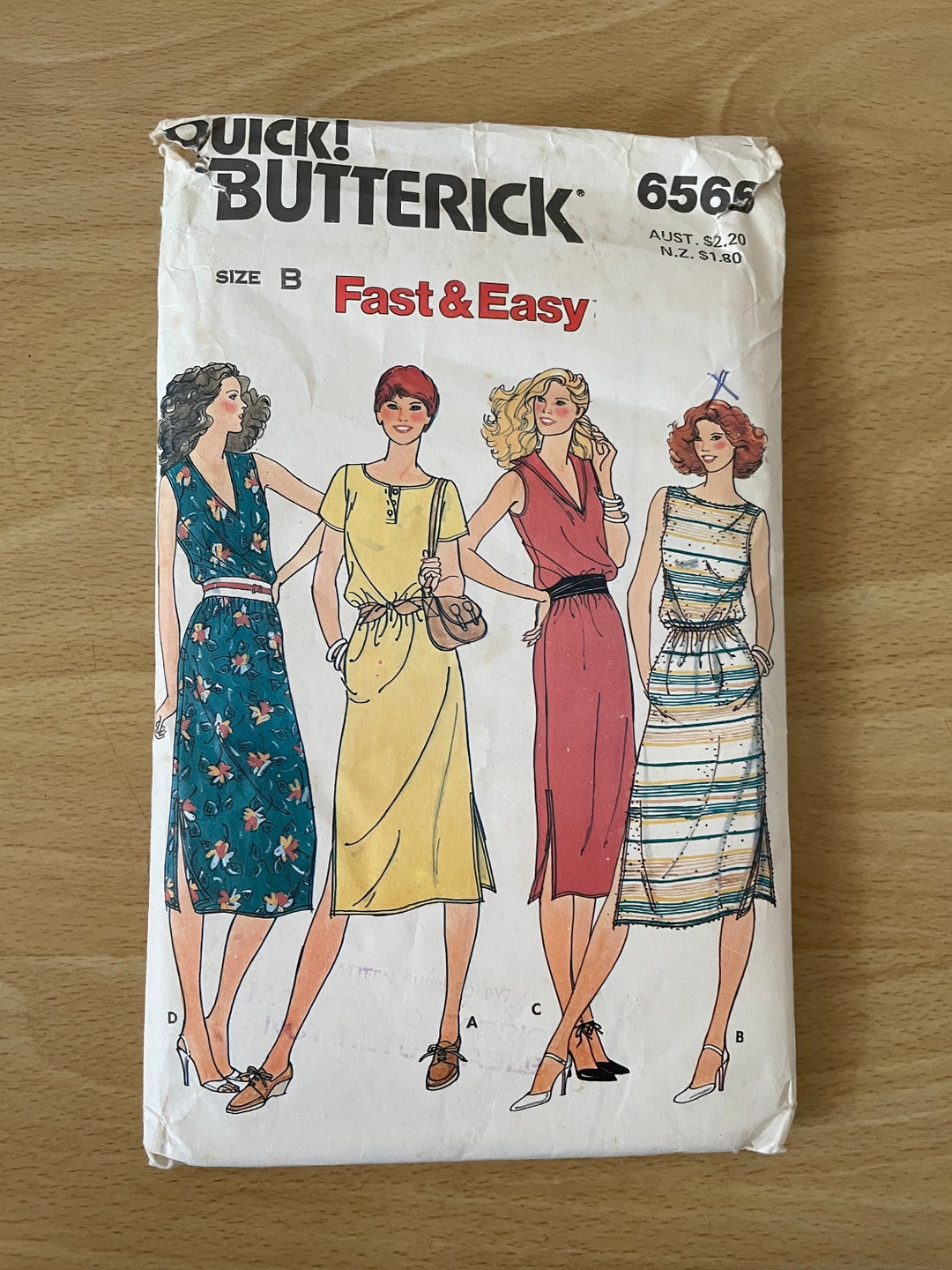Butterick 6565 Vintage Casual Dress With Elastic Waist, Pockets ...