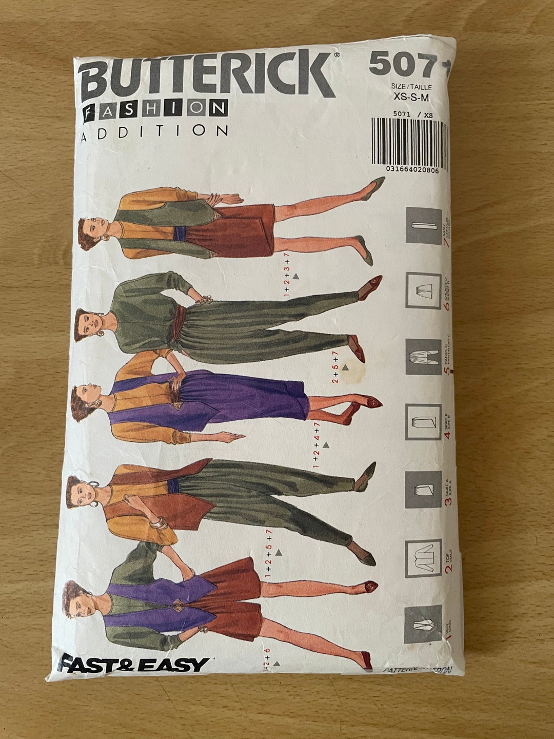 Butterick 5071 Vintage 90s Vest With Low Armholes and Shaped Hem, Top ...