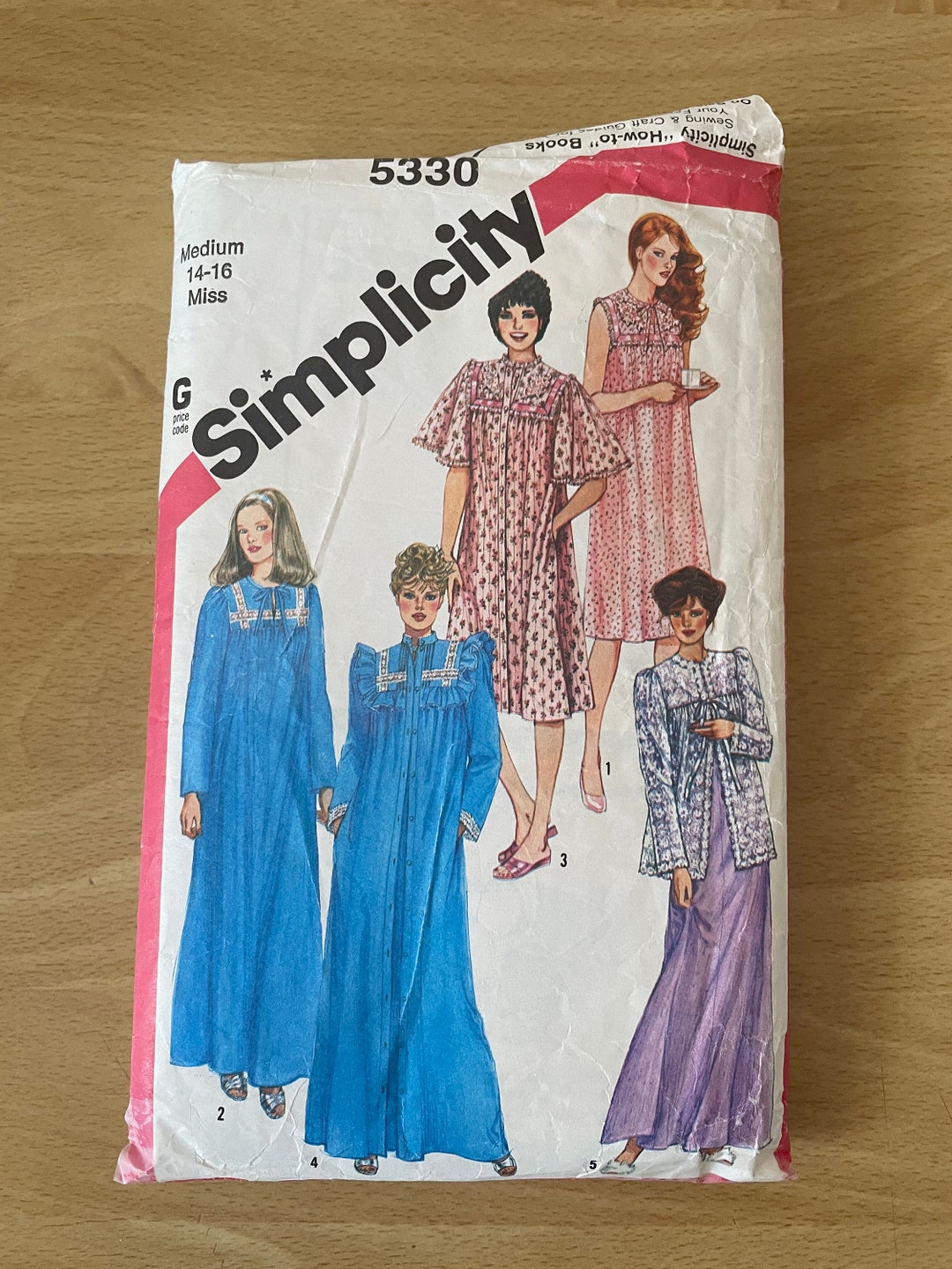 Simplicity 5330 Vintage 80s Nightgown With Lace Trim, Tie Ends Ruffle ...