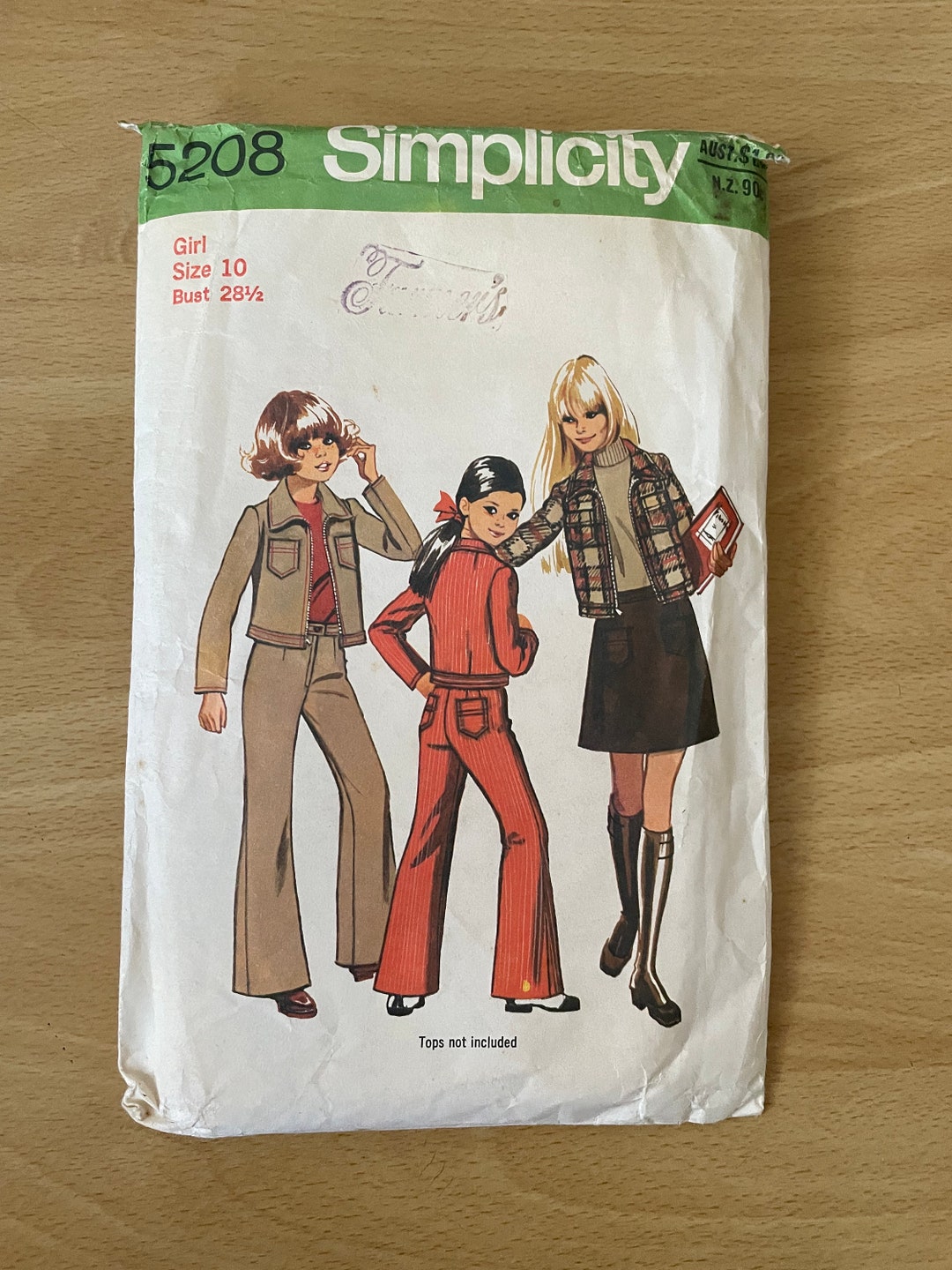 Simplicity 5208 Vintage 70s A-line Skirt With Pockets, Bellbottom Pants ...