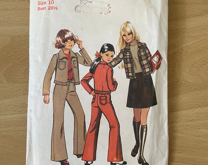 Simplicity 5208 Vintage 70s A-line Skirt With Pockets, Bellbottom Pants ...