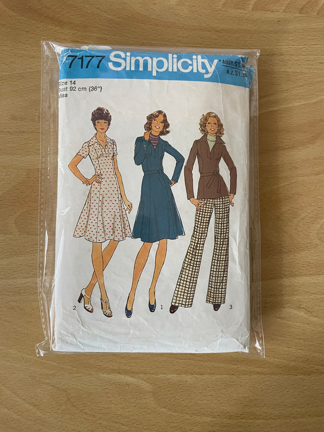 Simplicity 7177 Vintage 70s Princess Seam Dress With Pointed Collar ...