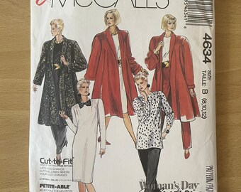 Simplicity 8167 Vintage 80s Dress With Surplice Bodice, Tucks, Back ...