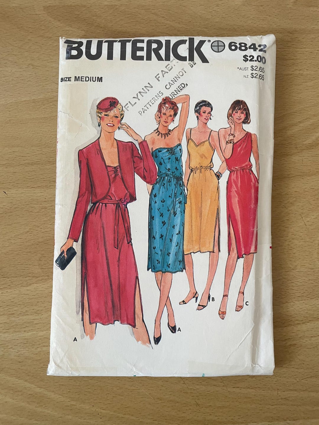 Butterick 6842 Vintage 80s Jacket Cardigan Plus Dress With V-neck ...