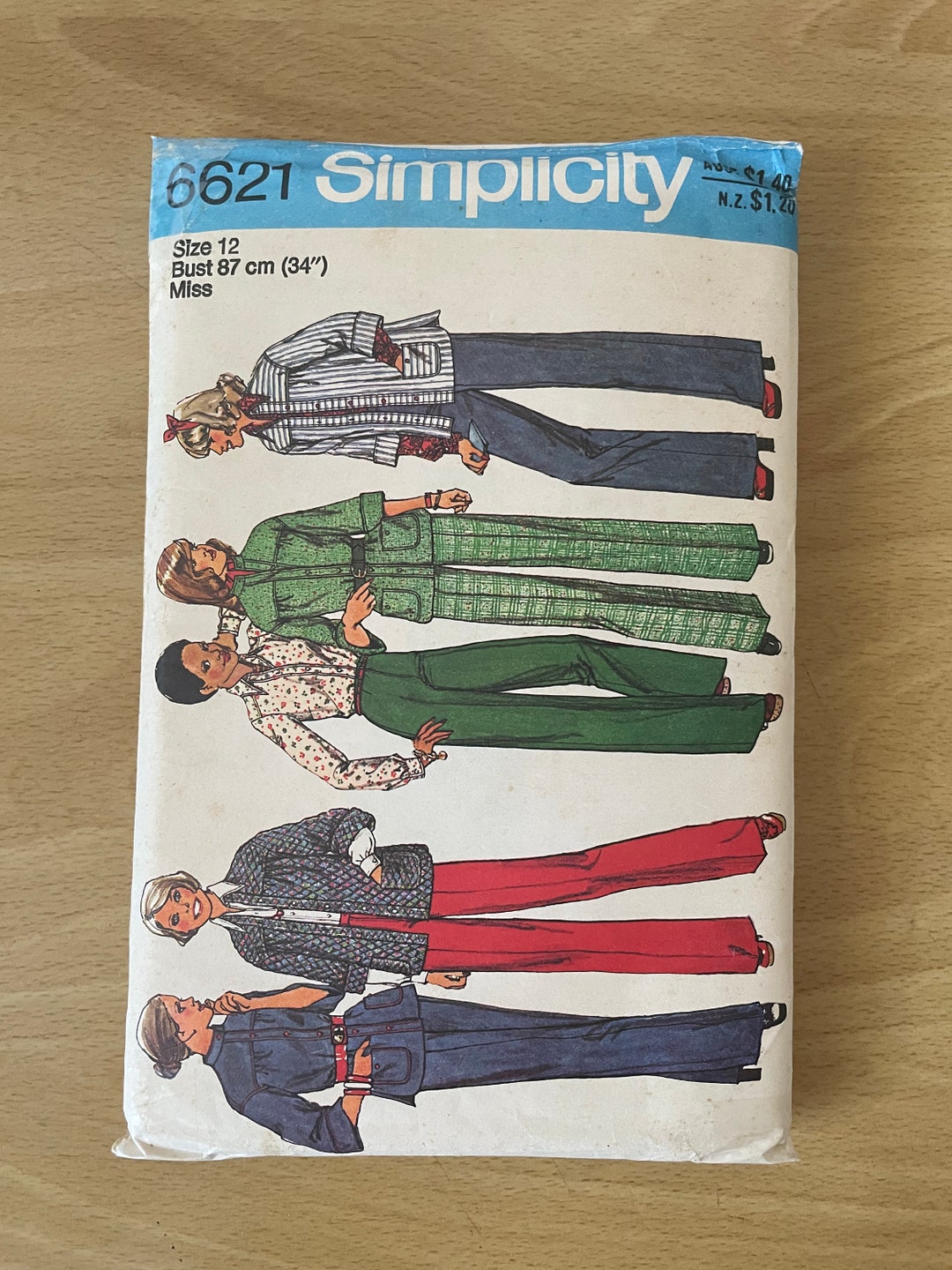 Simplicity 6621 Vintage 70s Jacket With Stand up Collar, Pockets and ...
