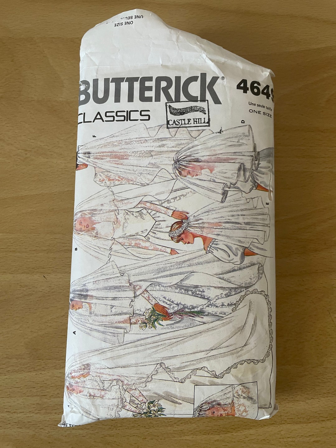 Butterick 4649 Vintage 80s Bridal Veils With Length Variations, Trim ...