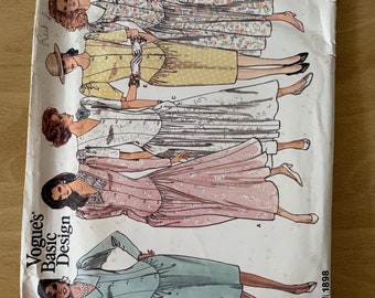 Butterick 6420 Vintage 80s Dress With Contrast Collar, Dropped Waist ...