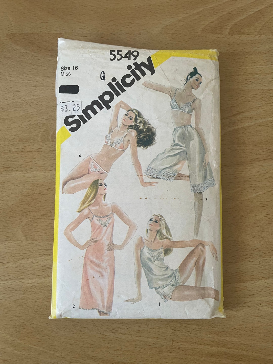 Simplicity 5549 Vintage 80s Lingerie, Bra, Panties, Undies, Bikini ...
