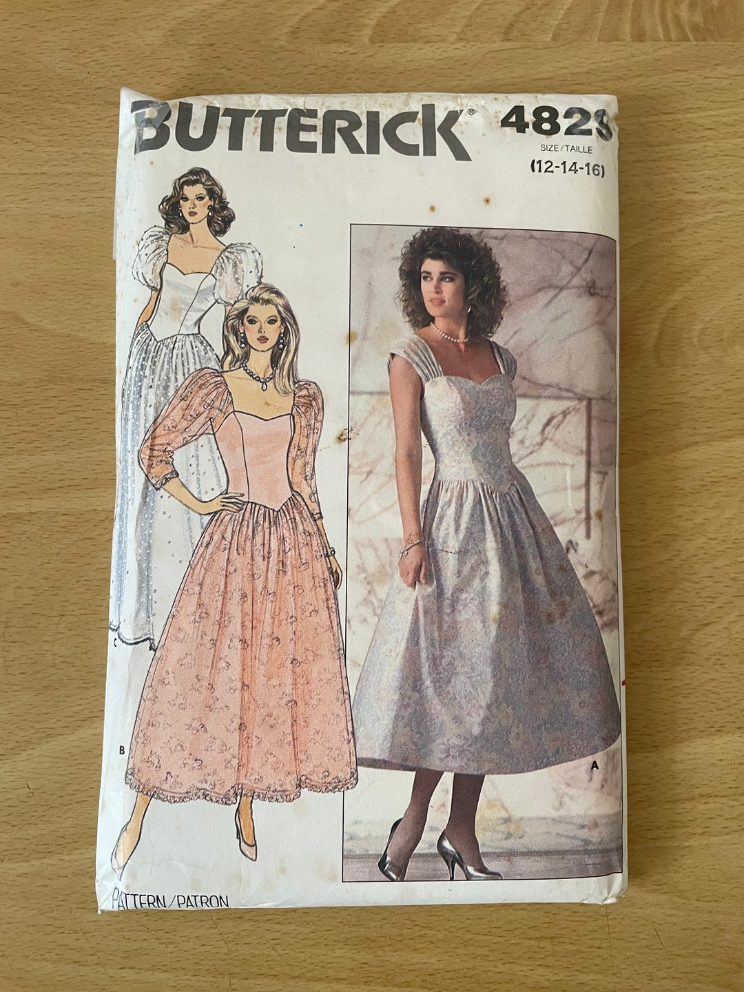 Butterick 4829 Vintage 80s Fitted Party Dress With Dropped and Shaped ...