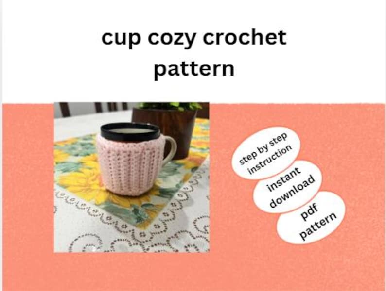 Crochet Mug Cozy Pattern | Ribbed Texture, Beginner Friendly (PDF ...