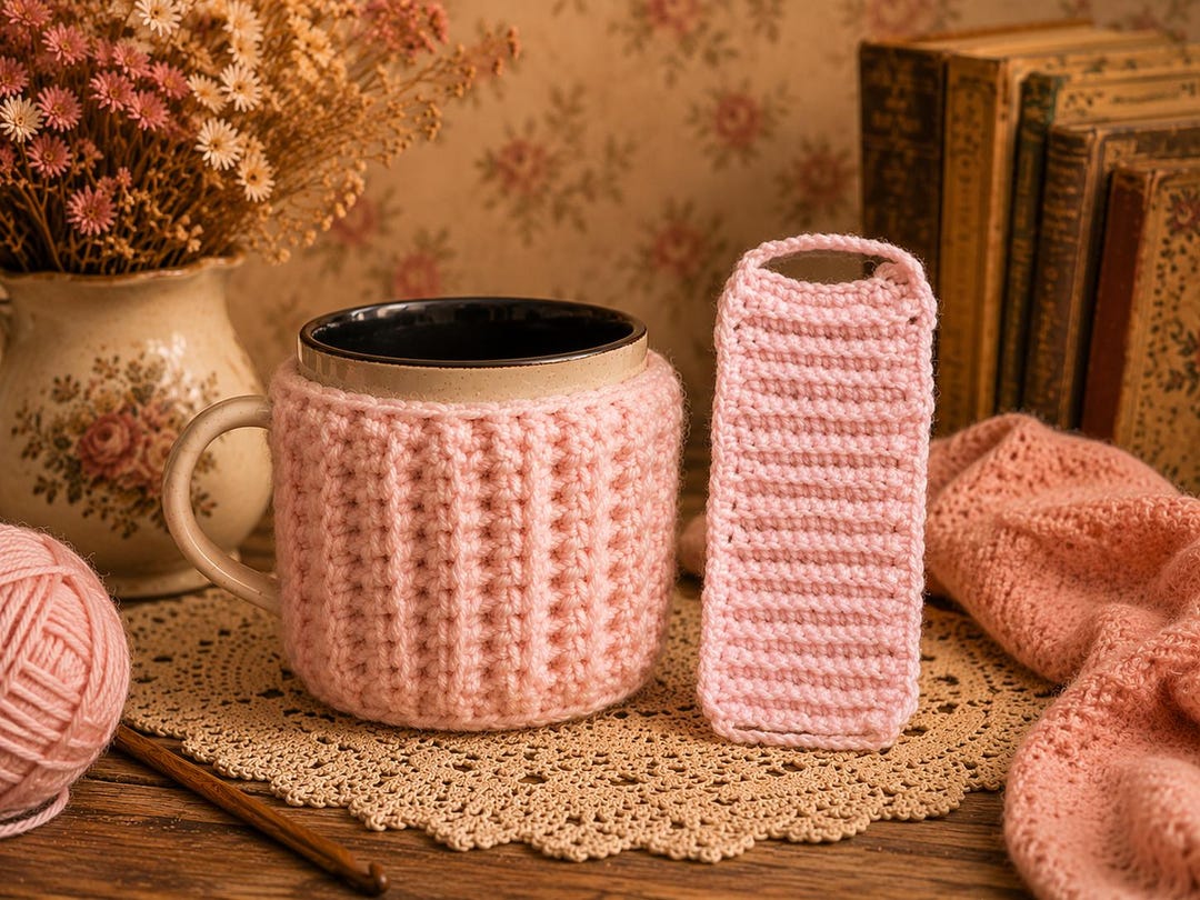 Crochet Mug Cozy Pattern | Ribbed Texture, Beginner Friendly (PDF ...