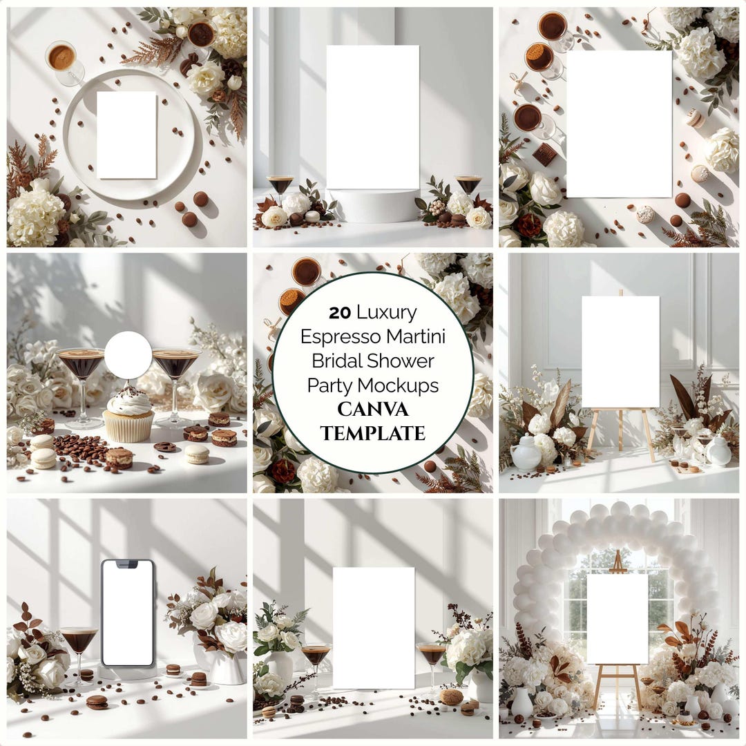 Espresso Martini Bridal Shower Mockup Bundle, Bachelorette Party Mock ...