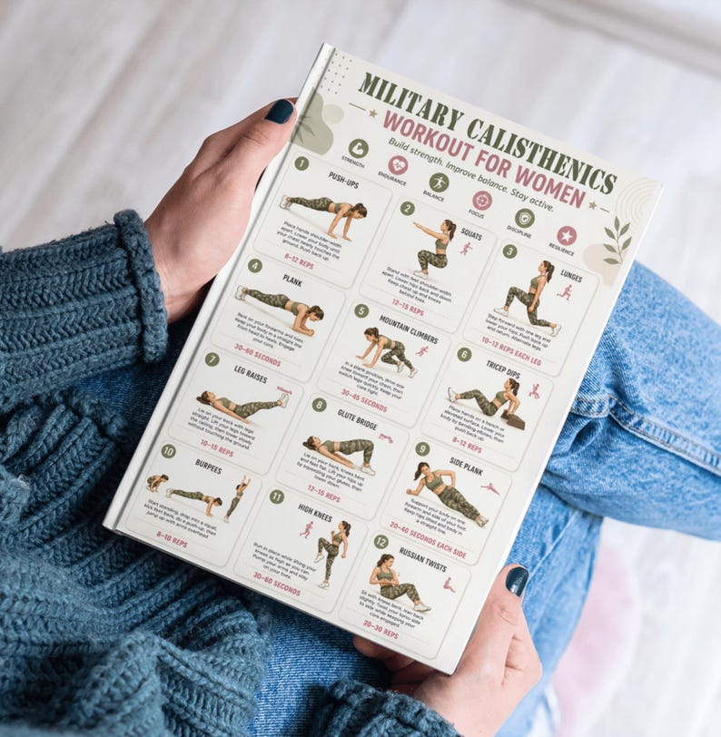 Military Calisthenics Workout for Women Printable PDF | Female ...