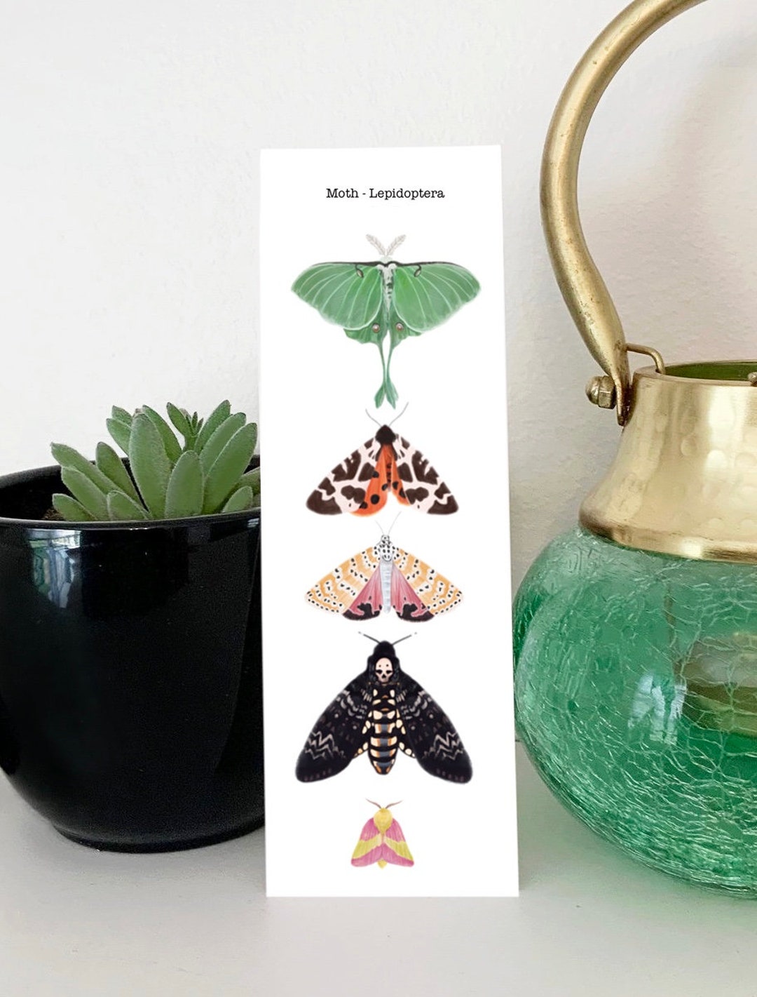 Moths Bookmark, Glossy Finish, Standard Bookmark Size, Sturdy Bookmark ...