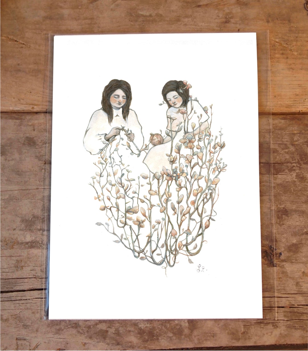 Knitting Flowers, 8 by 10 Inches, Fine Art Print, Knitters, Knitting ...