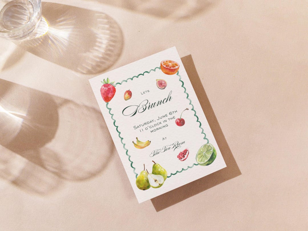 Fruity Brunch Invitation, Party Invite (digital Download) - Etsy