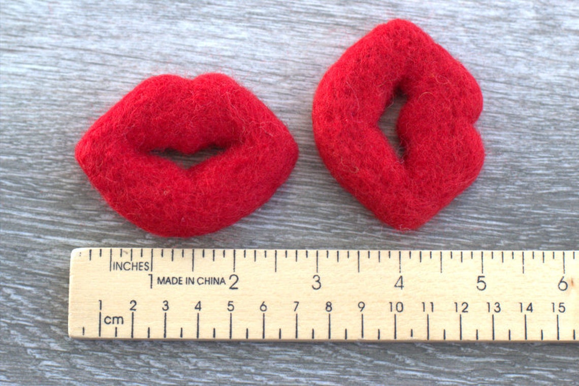 Valentine's Day Lips- SET OF 3 or 5- Red Lipstick- Bowl Filler, Tiered ...
