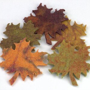 Felt Maple Leaves- SET OF 5- Fall Bowl Filler, Halloween Tiered Tray ...