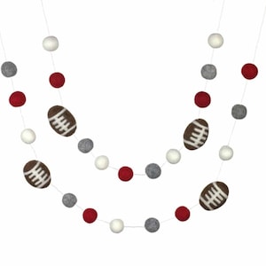 CUSTOM Football Garland- CHOOSE Your Own Colors- 1" Felt Balls 2.25 ...