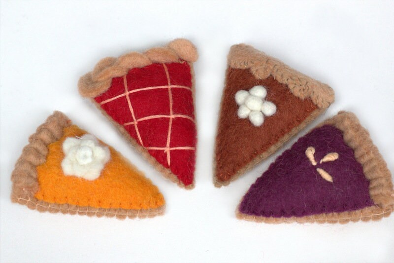 Felt Pie Slices- SET OF 4- Thanksgiving Tiered Tray, Fall Bowl Filler ...