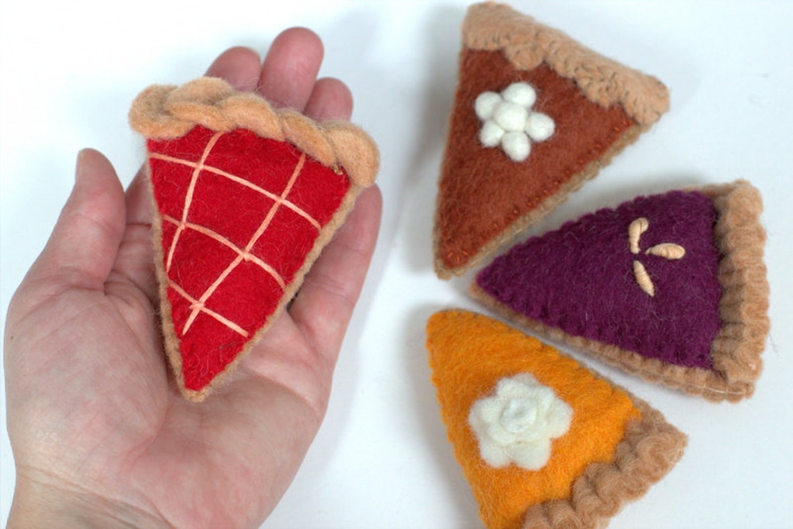 Felt Pie Slices- SET OF 4- Thanksgiving Tiered Tray, Fall Bowl Filler ...