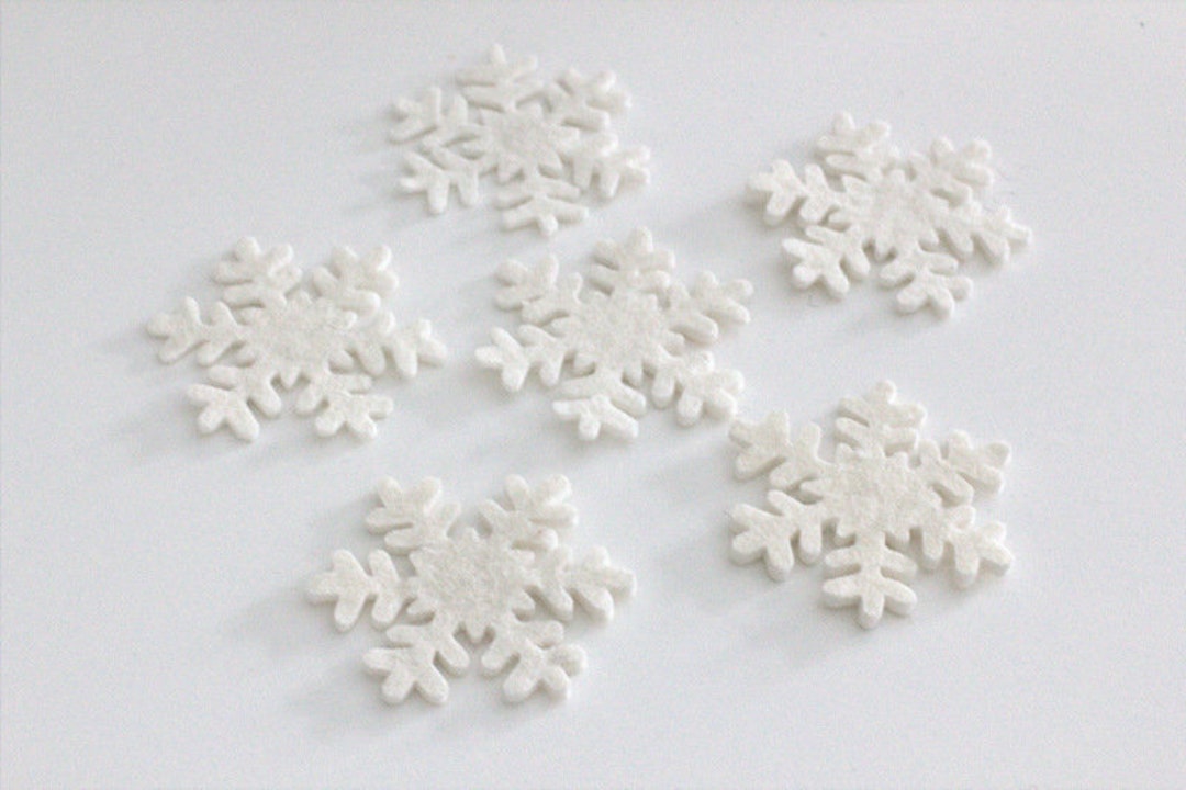Wool Felt Snowflakes- White- Christmas Tiered Tray, Winter Bowl Filler ...