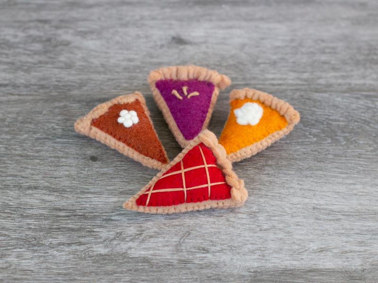 Felt Pie Slices- SET OF 4- Thanksgiving Tiered Tray, Fall Bowl Filler ...