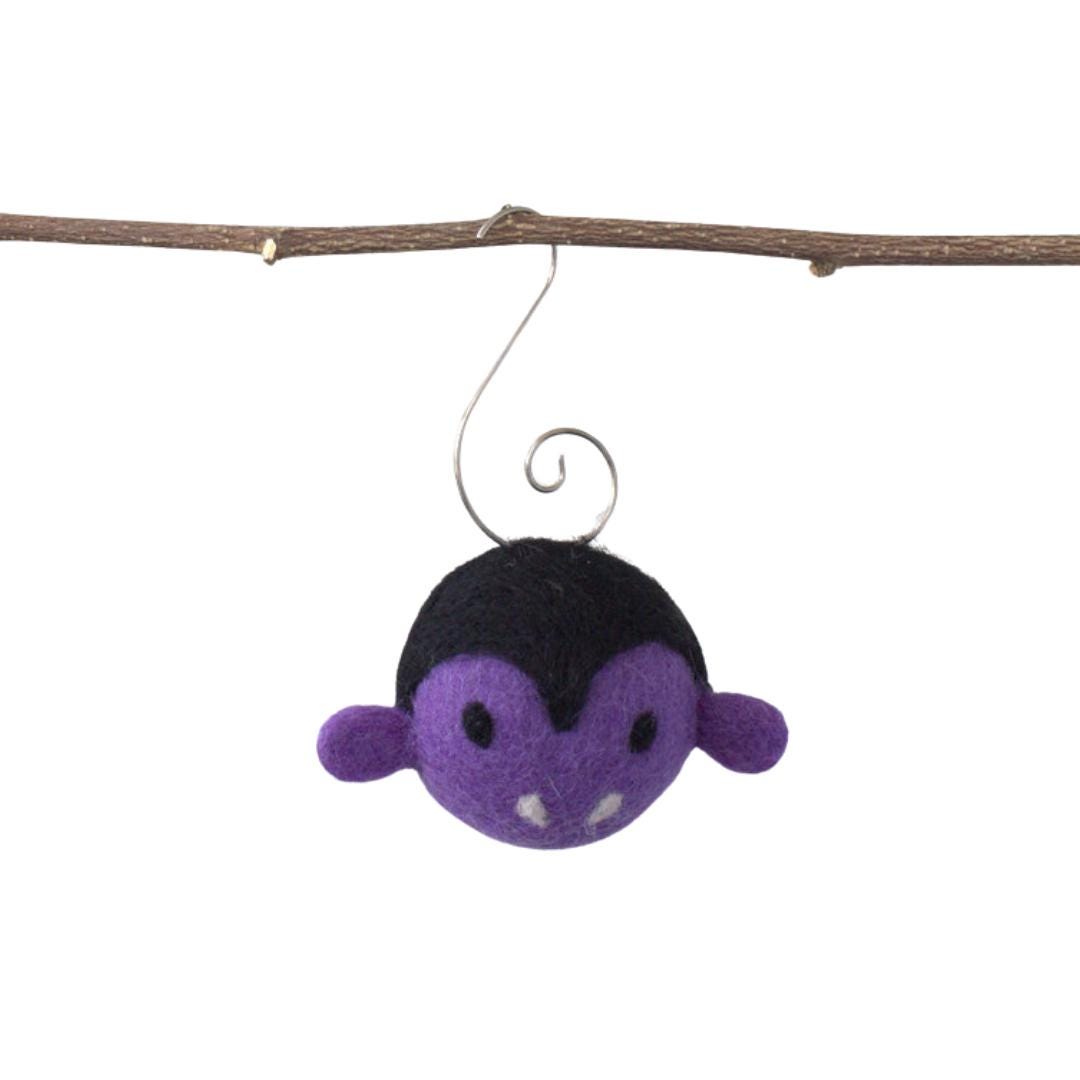 Dracula Vampire Halloween Ornaments- SET OF 1, 3 or 5- Wool Felt Fall ...