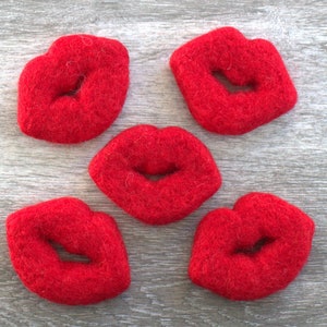 Valentine's Day Lips- SET OF 3 or 5- Red Lipstick- Bowl Filler, Tiered ...
