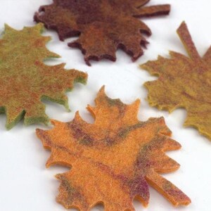 Felt Maple Leaves- SET OF 5- Fall Bowl Filler, Halloween Tiered Tray ...