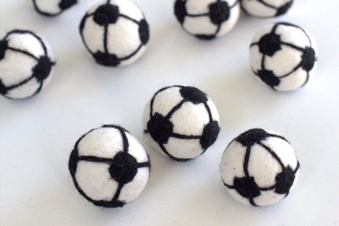Soccer Ball Felted Shapes Set of 3 or 5 Football Craft Sports Garland ...