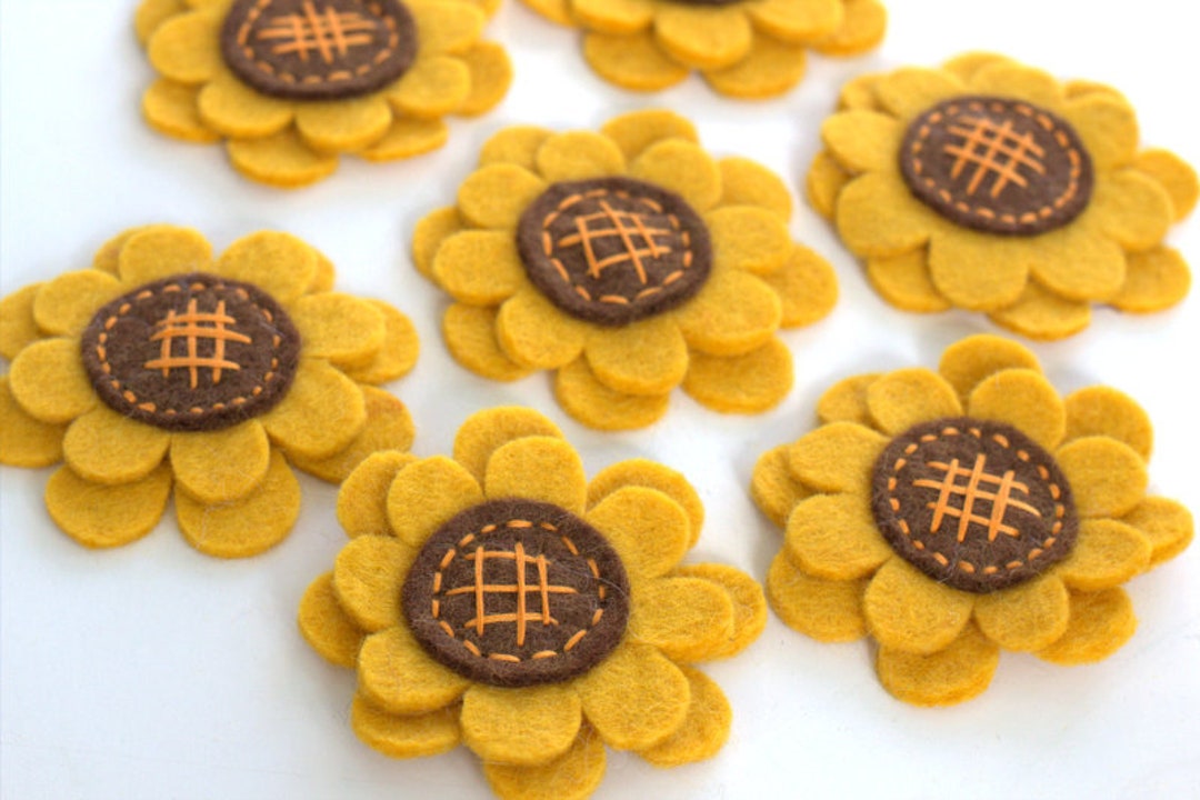 Felt Sunflower- Spring Summer Decor, Easter, Garland, Crafts- Fall ...
