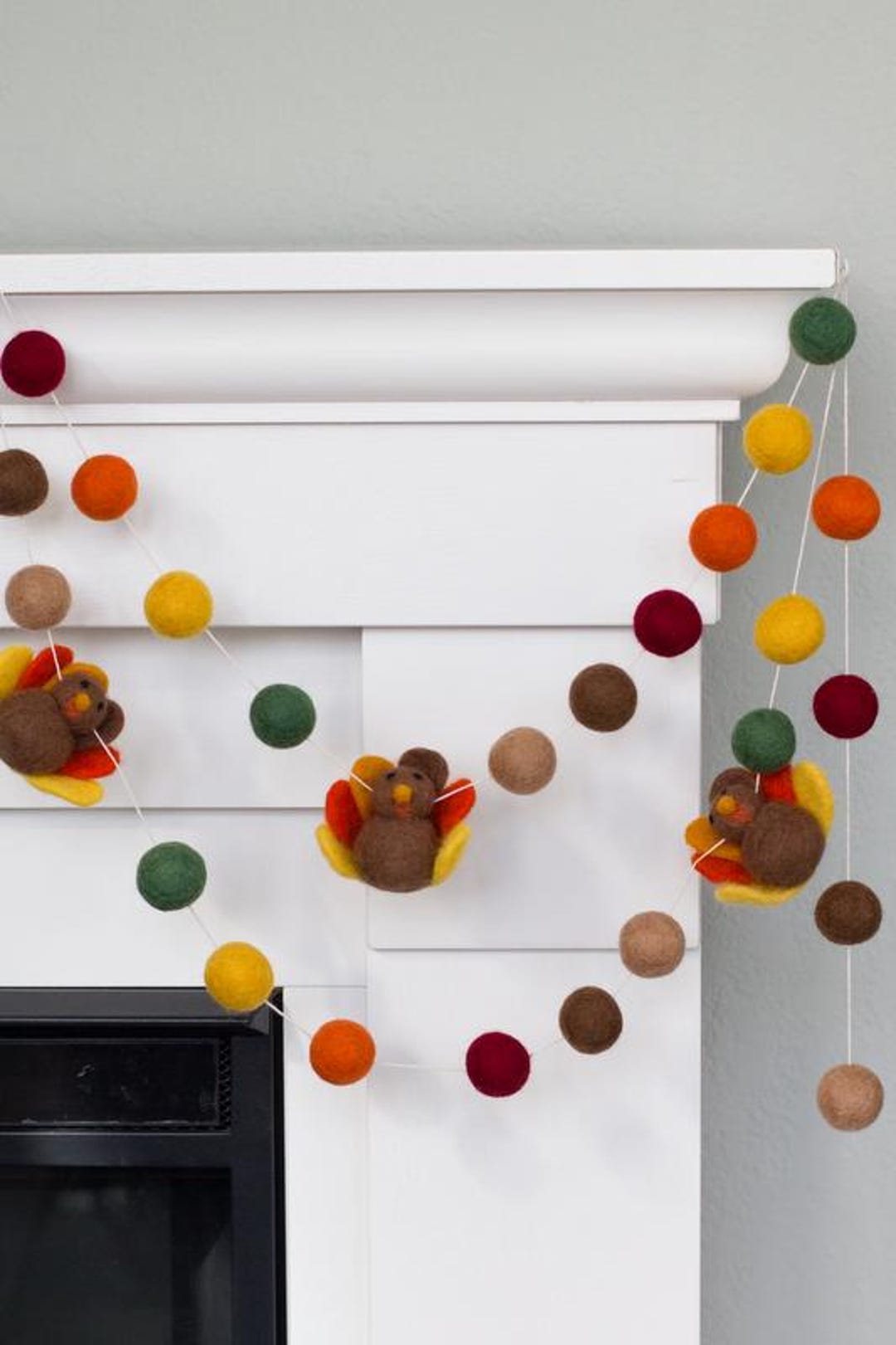 Thanksgiving Turkey Garland Decor- Fall Colors- Mantel Banner, Autumn ...
