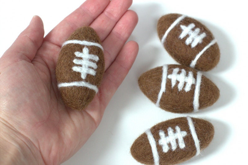 Football Felted Shapes Set of 3 or 5 Craft Sports Garland - Etsy