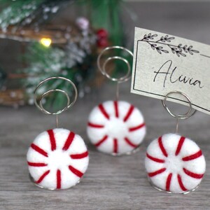Christmas Place Card Holders- Peppermints- Name Tag Table Setting Decor ...
