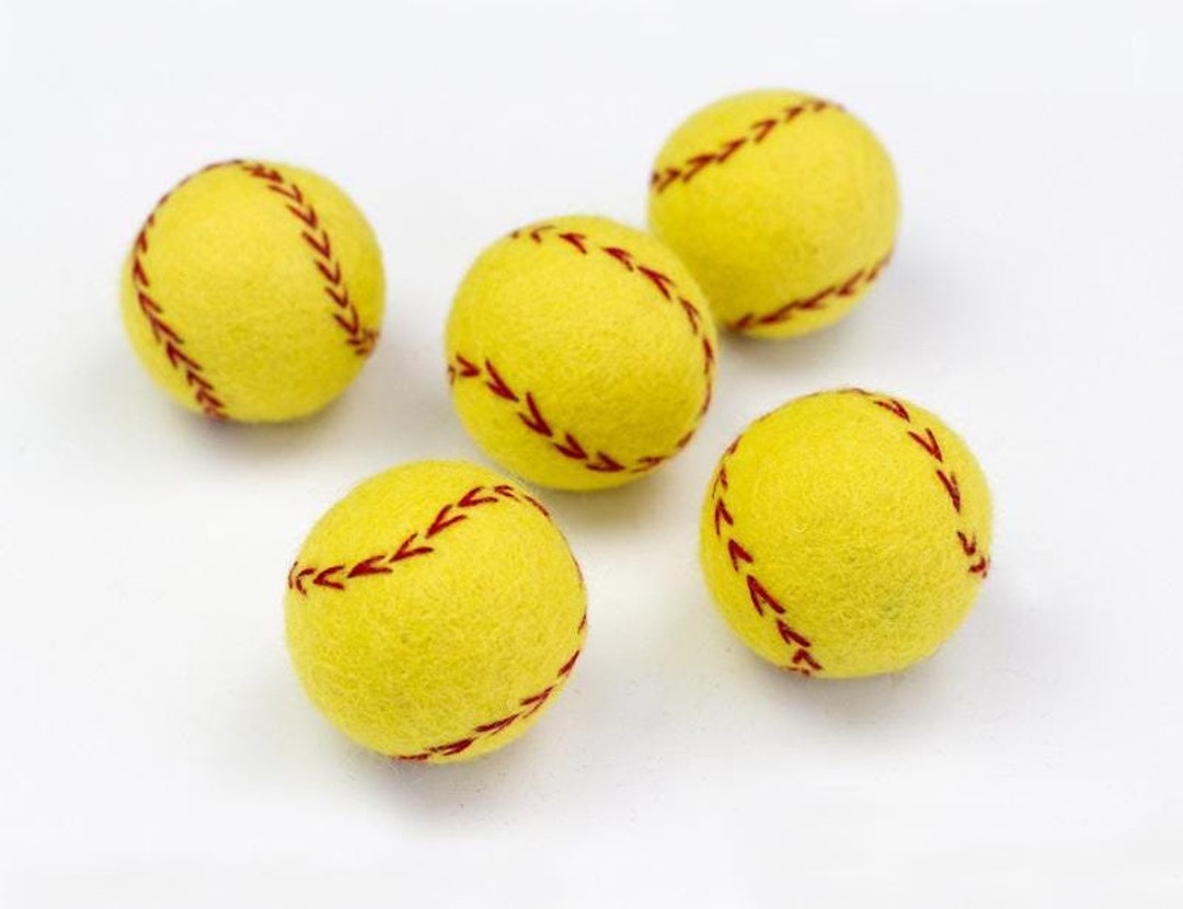 Softball Felted Shapes- Set of 3 or 5- DIY Craft Sport, Newborn Photo ...