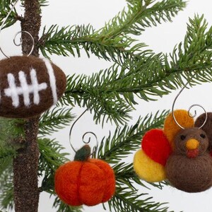 Thanksgiving Fall Ornaments Turkey, Football Pumpkin SET OF 3 Autumn ...